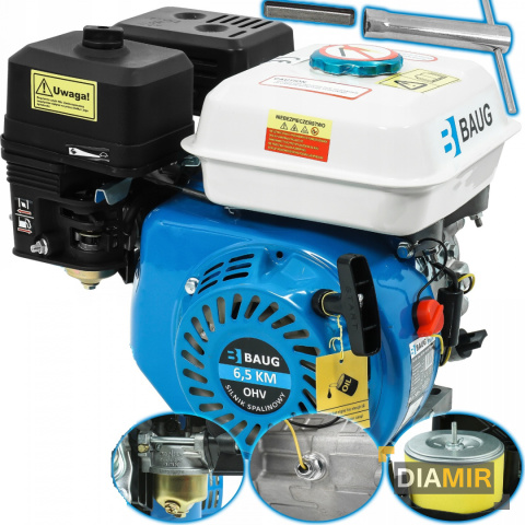 SILNIK SPALINOWY 6,5 KM 19mm do ZAGĘSZCZARKI agregau pompy > BAUG